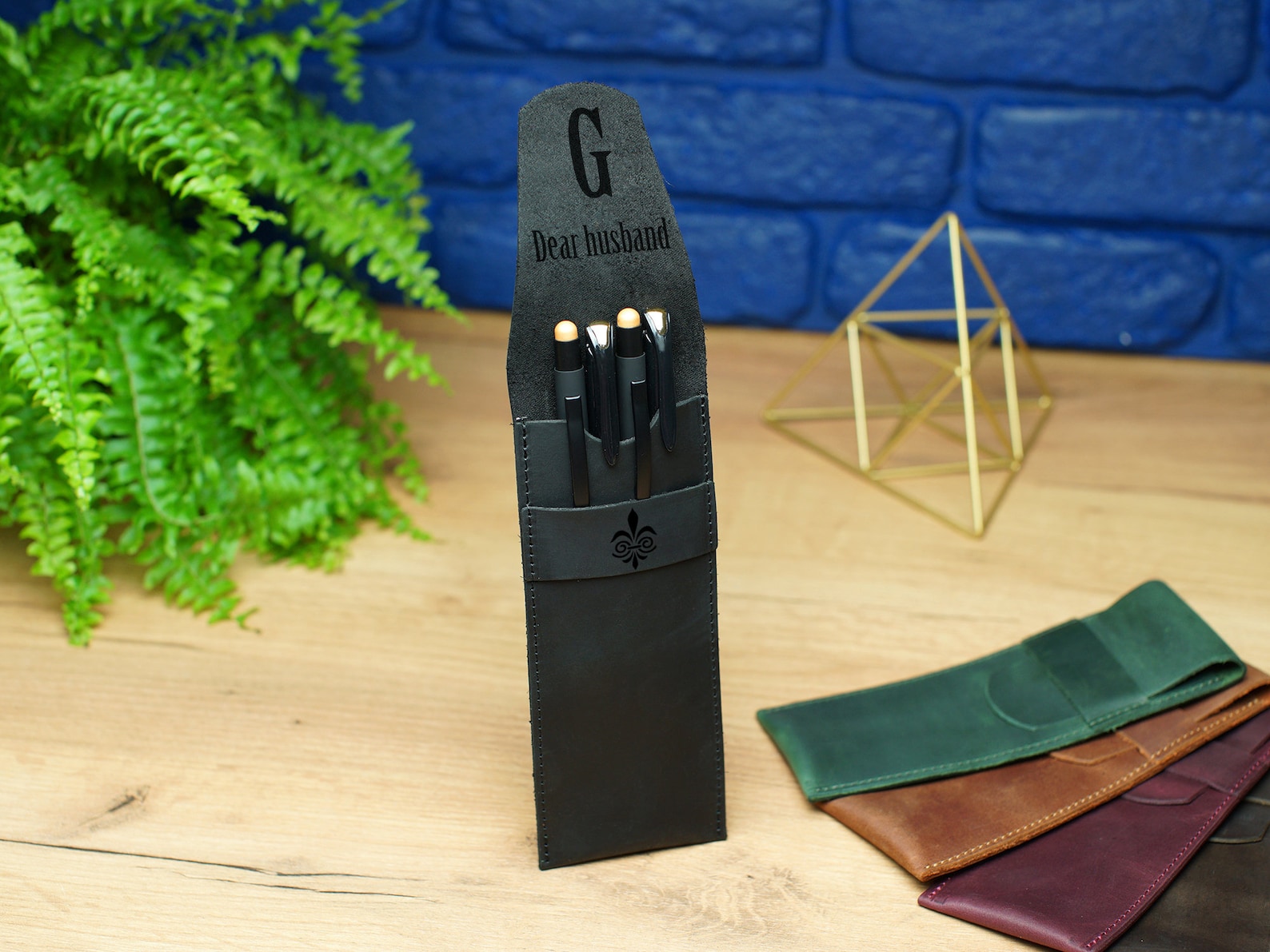 Personalized Pen Holder Leather Pen Holder Engraved Pen - Etsy