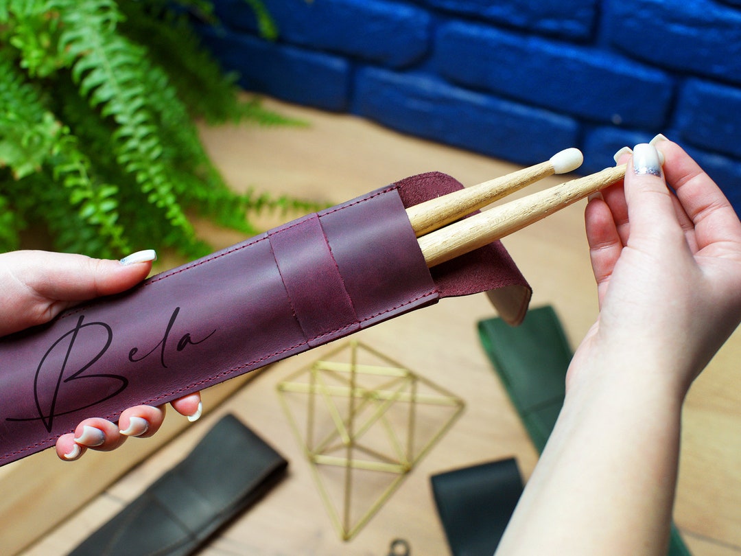 Personalized Drumstick Bag, Custom Leather Drum Stick Bag, Gifts for ...