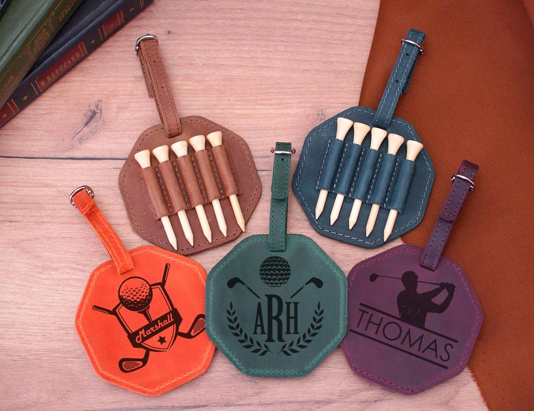Personalized Leather Golf Tee Holder, Custom Golf Tee Case, Golf Tag ...