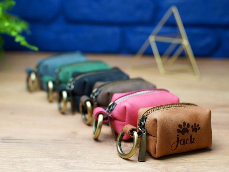 Leather Dog Poop Bag Holder Personalized Dog Poop Bag - Etsy