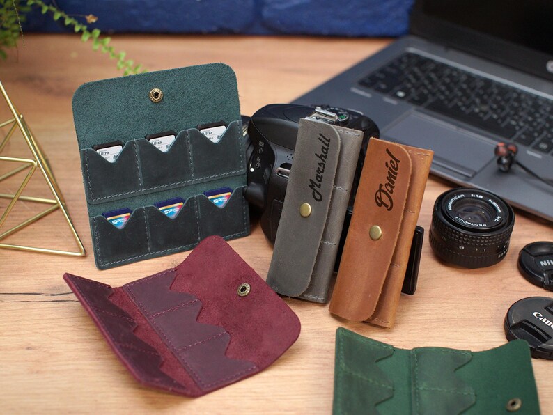 Custom Leather SD Card Case, Engraved SD Card Holder, Photographer Gift ...