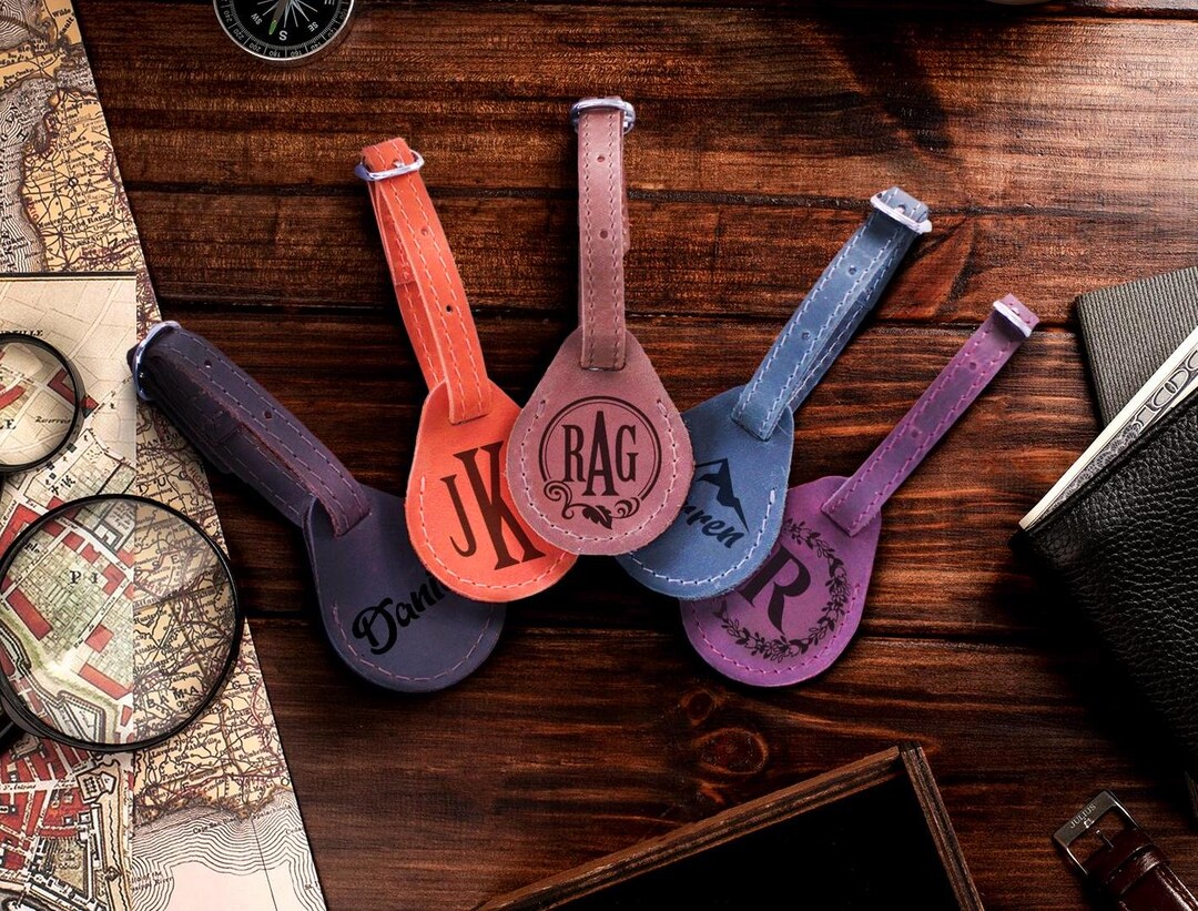 Personalized Leather AirTag Holder, Engraved Apple AirTag Case, Travel ...