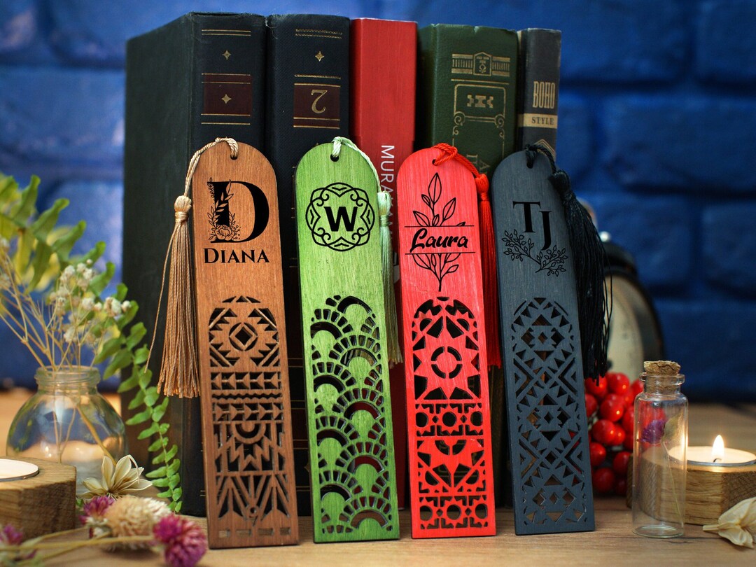 Personalized Wooden Bookmark With Custom Engraving, Unique Pattern ...