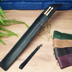 Leather Drumstick Bag With Personalization, Custom Drum Stick Bag ...