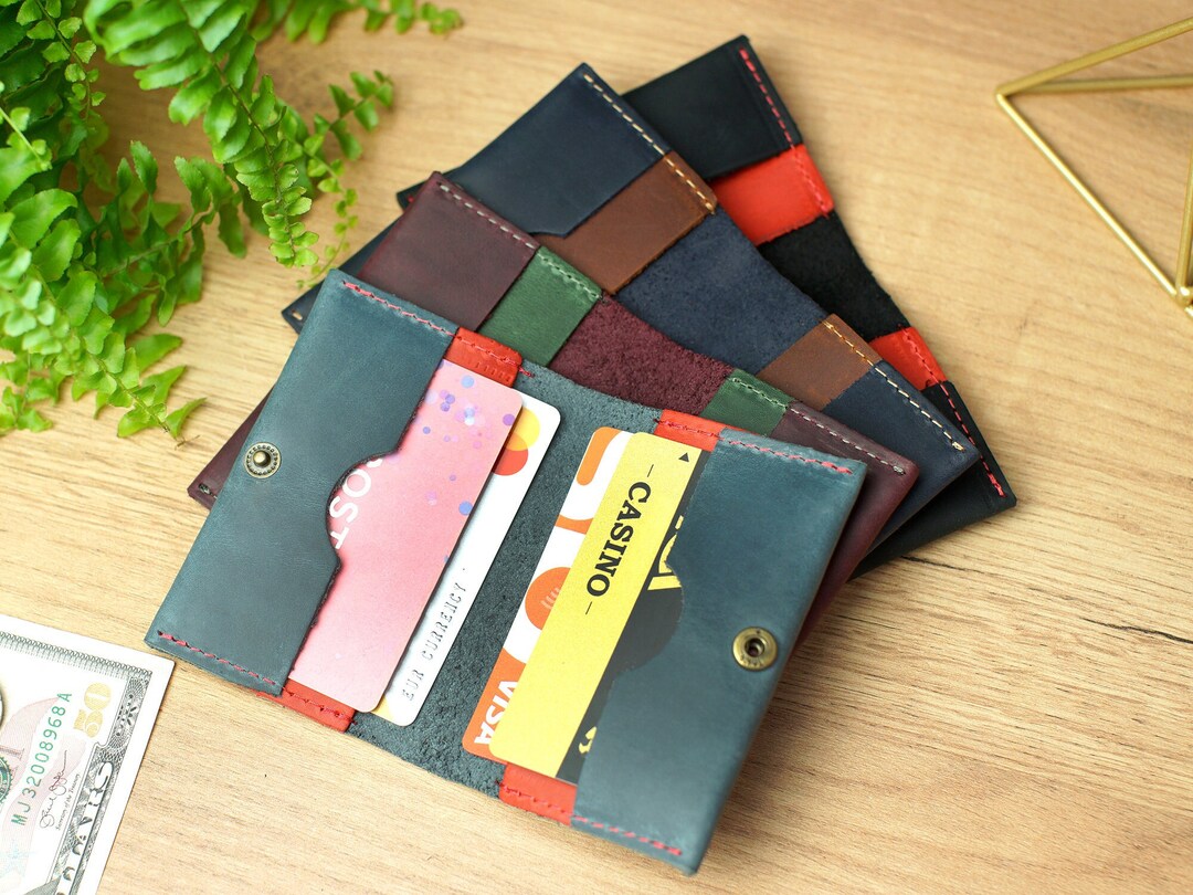 Personalized Business Card Holder, Engraved Slim Card Case, Leather ...