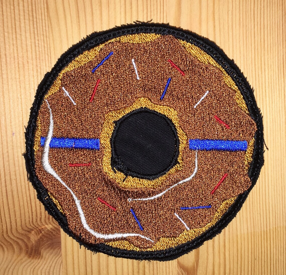 Blue Line Donut Patch - Etsy
