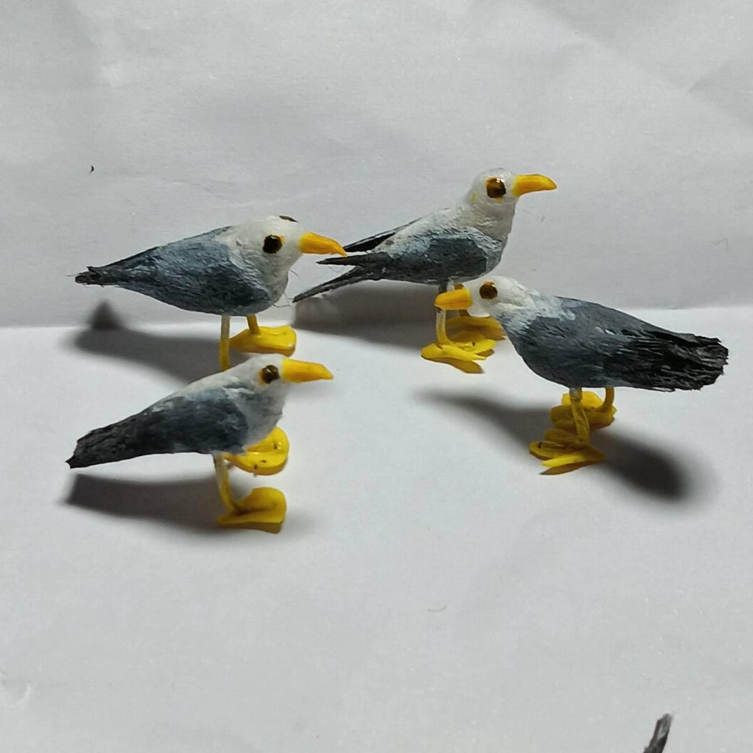 Handmade Bird, Miniature Seagull Bird, Dolls House Miniature Bird - Etsy