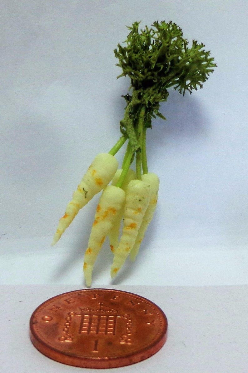 1:12 Scale Bunch of Parsnips Dolls House Miniature Vegetable Kitchen ...