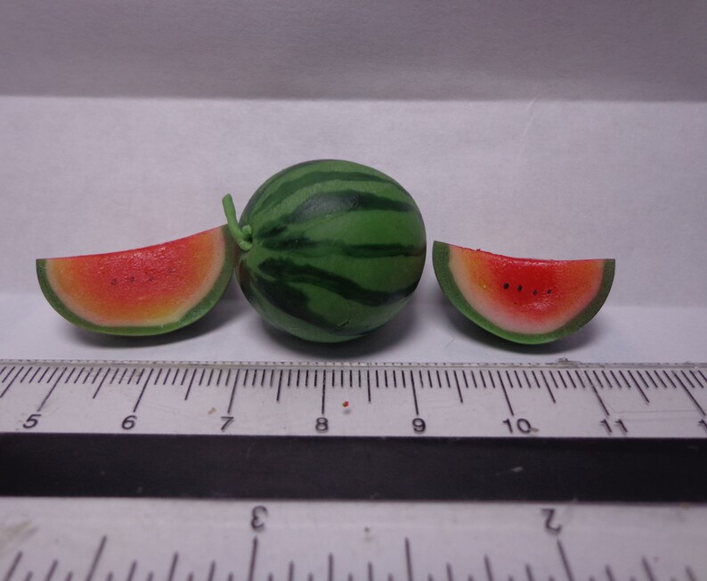 1;12 Scale Red Water Melon Dolls House Miniature Fruit , Garden ...