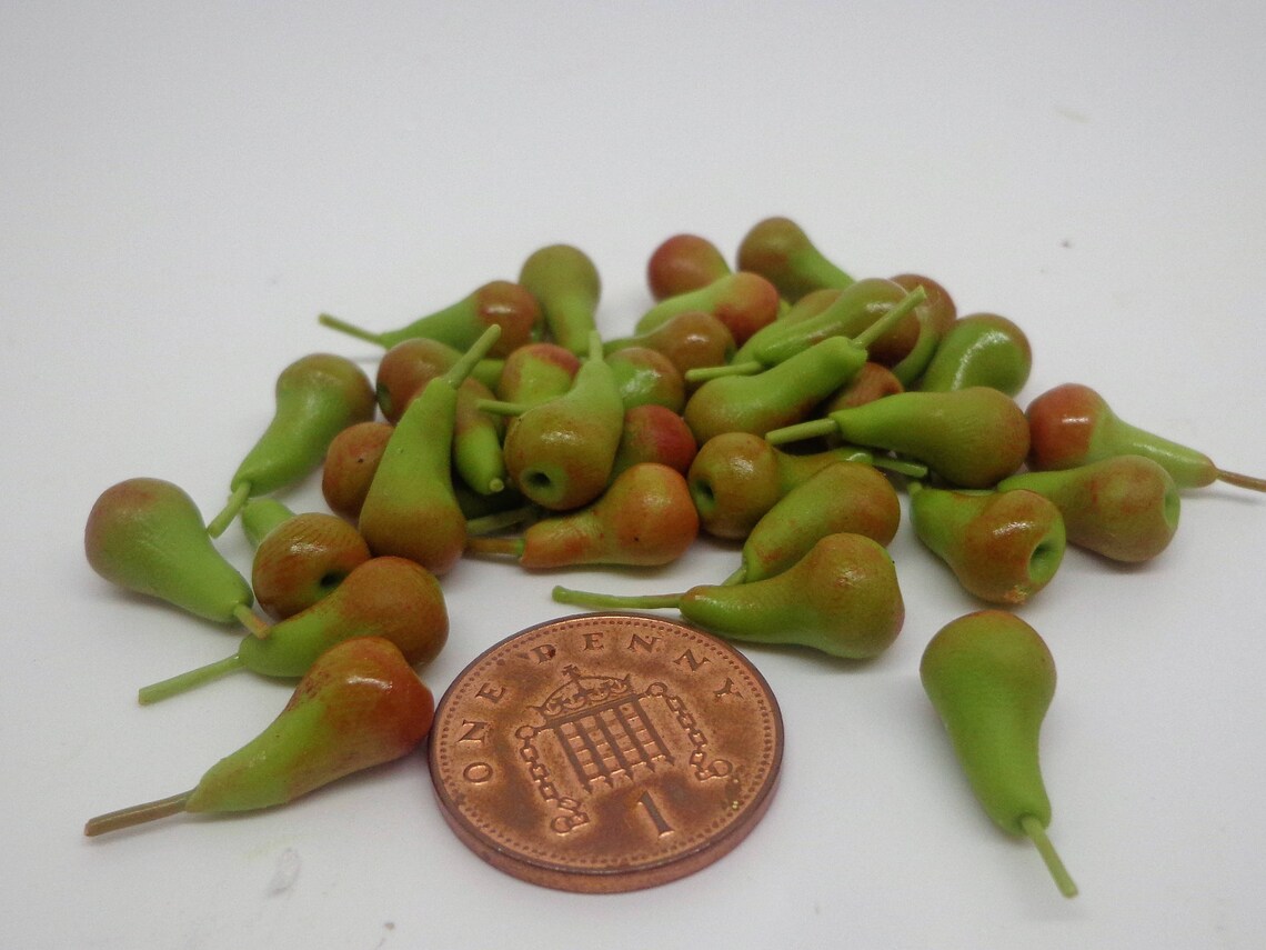 Dolls House Miniature Fruits Pack of 10 Conference Pears - Etsy