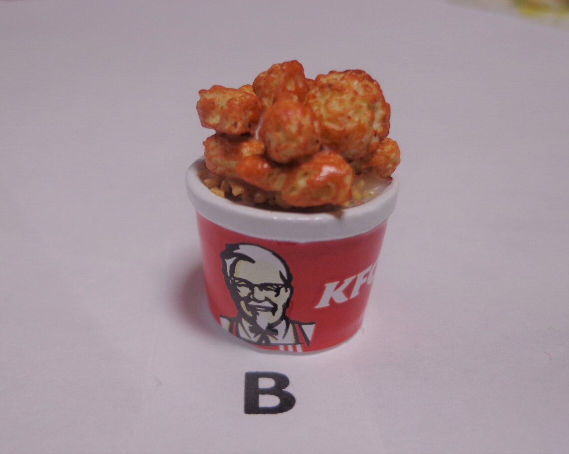 Miniature Fried Chicken KFC in Bucket Miniature Fake Food | Etsy
