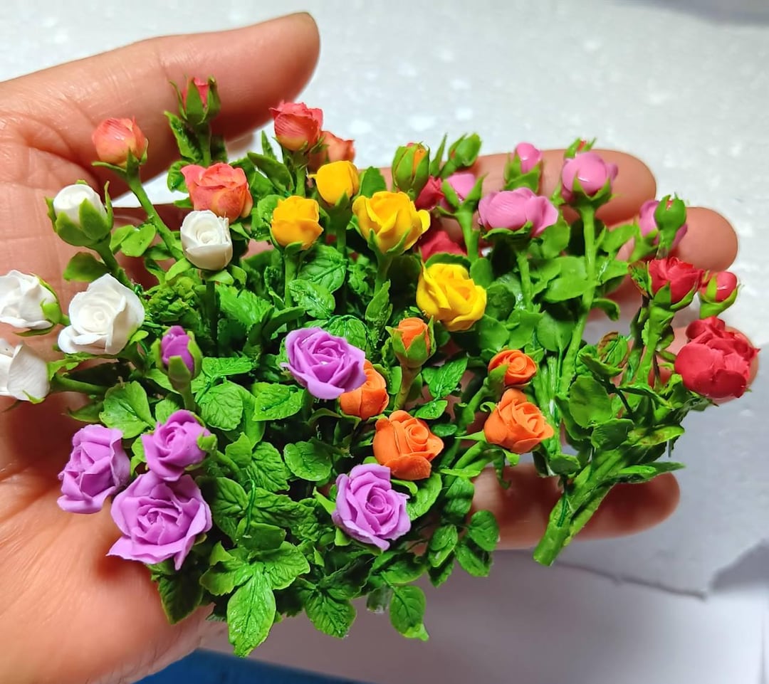 1;12 Scale Rose Plant, Rose Garden Dolls House Miniature Rose ...