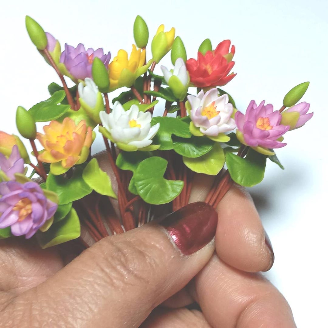 Dolls House Miniature Water Lily, Miniature Water Lily, Lotus Flower ...