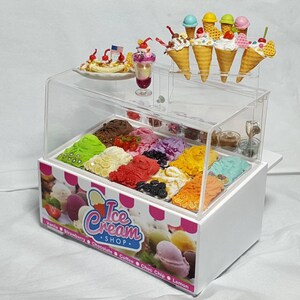 1:12 Dolls House Miniature Ice-cream Counter ( Including Completely ...