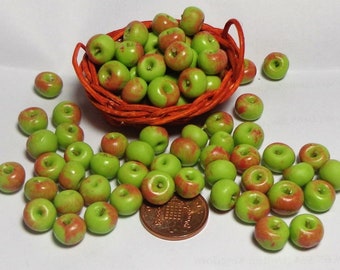 1:12 Scale 10 Red Delicious Apple Dolls House Miniature Fruit Accessory ...
