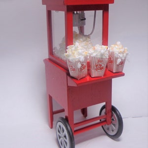 1;12 Scale Hand Made Popcorn Cart & Popcorn Dolls House Miniature Food ...