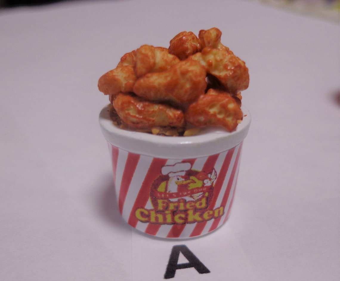 Miniature Fried Chicken KFC in Bucket Miniature Fake Food | Etsy