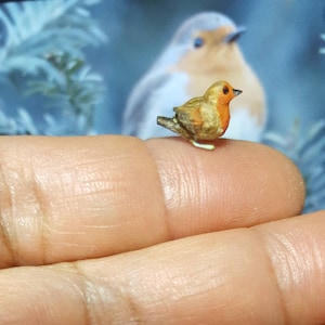 1 X Hand Made Miniature Robin Bird | Etsy UK