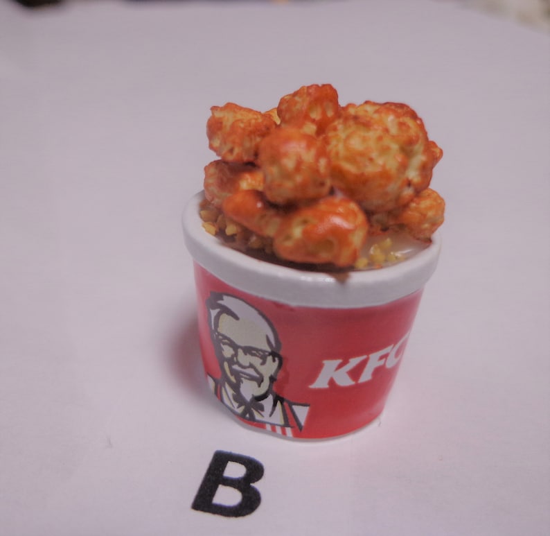 Miniature Fried Chicken KFC in Bucket Miniature Fake Food | Etsy