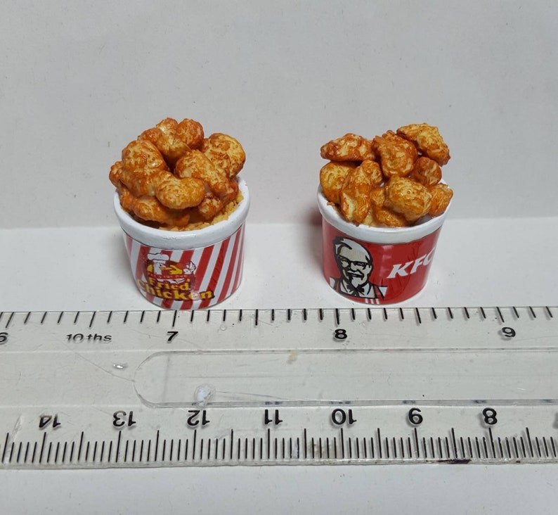 Miniature Fried Chicken KFC in Bucket Miniature Fake Food | Etsy