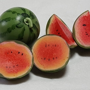 1;12 Scale Red Water Melon Dolls House Miniature Fruit , Garden ...