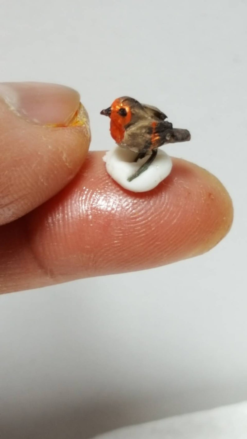 1 X Hand Made Miniature Robin Bird - Etsy UK