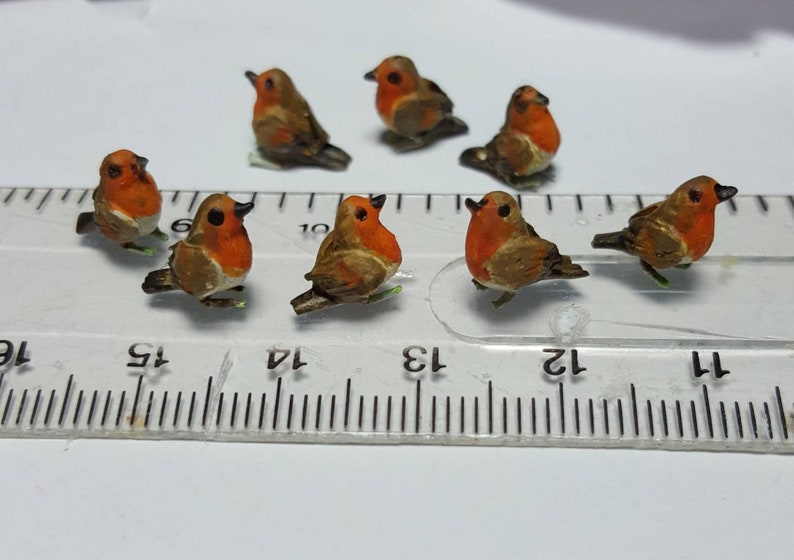1 X Hand Made Miniature Robin Bird - Etsy UK
