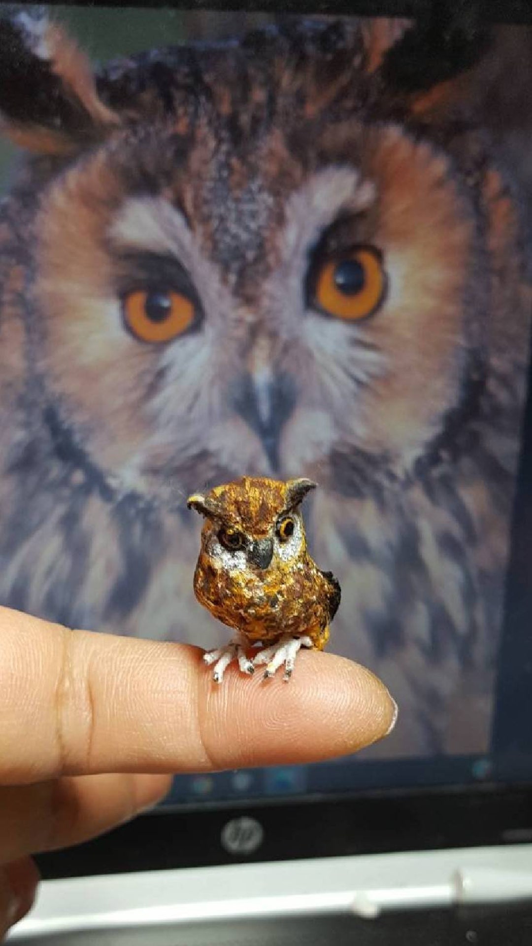 Hand Made Miniature Owl, Dolls House Miniature Owl Bird , Halloween - Etsy