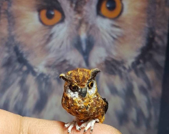 Hand Made Miniature Owl, Dolls House Miniature Owl Bird , Halloween - Etsy