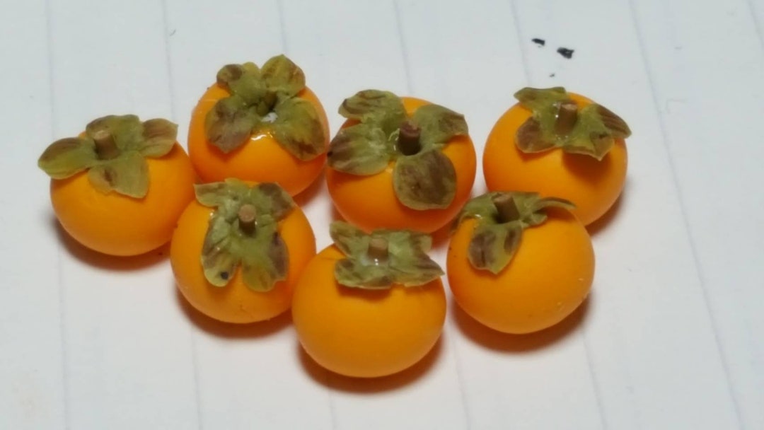 1:12 Scale 6 X Persimmon , Sharon Fruit Dolls House Miniature Fruit ...