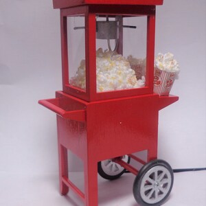 1;12 Scale Hand Made Popcorn Cart & Popcorn Dolls House Miniature Food ...