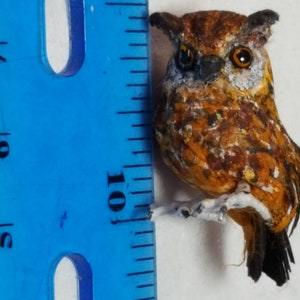 Hand Made Miniature Owl, Dolls House Miniature Owl Bird , Halloween - Etsy