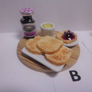 1;12 Scale Breakfast Set on Board, Miniature Food ,dolls House ...