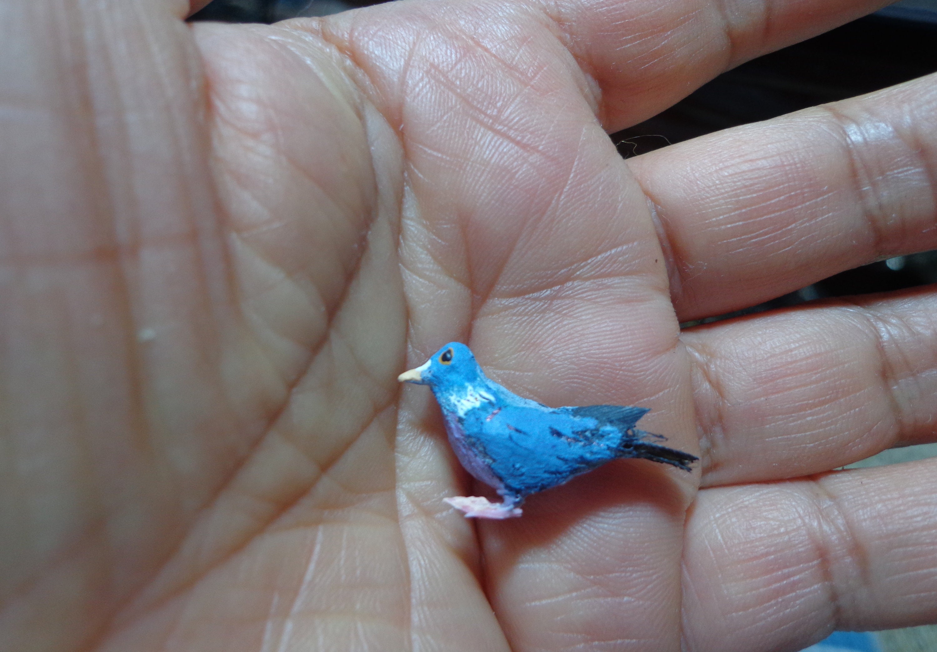 112 Scale 1 X Wood Pigeon Bird Doll House Miniature Bird - Etsy UK