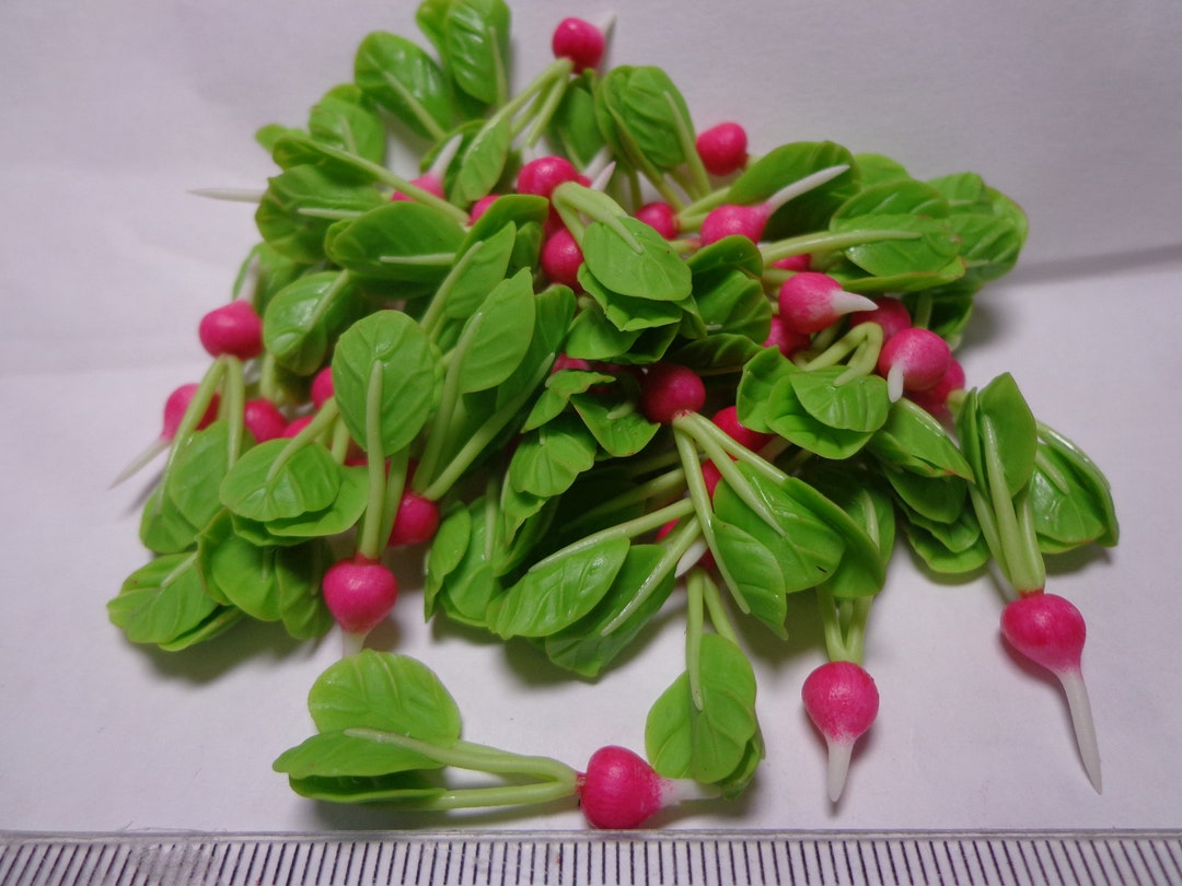 1;12 Scale 2x Radish Vegetable Dolls House Miniature Vegetable ...