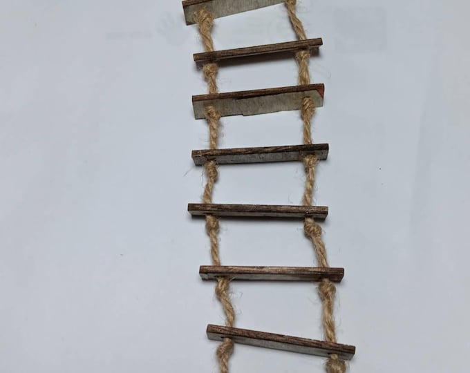 Dolls House Old Rope Ladder Miniature Wooden Garden Tree House ...