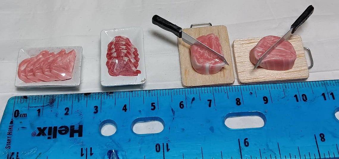 Miniature Meat, Dolls House Miniature Food - Etsy