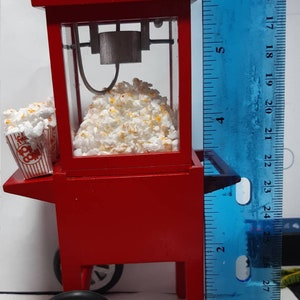 1;12 Scale Hand Made Popcorn Cart & Popcorn Dolls House Miniature Food ...