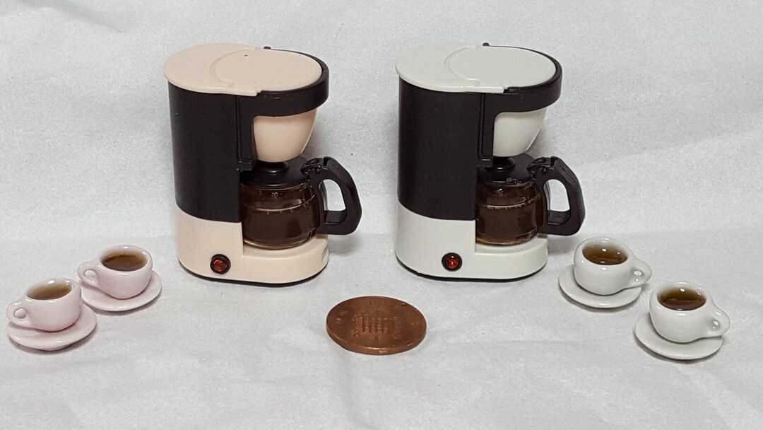 Miniature Coffee Machine & 2 Coffee Dollhouse Kitchen, Shop - Etsy