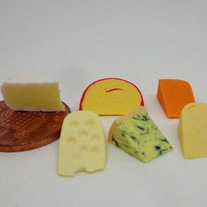 1:12 Scale 6 Mixed Cheese Slices Dolls House Miniatures Food Accessory ...