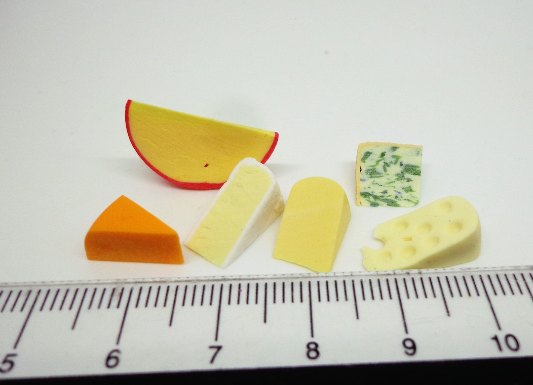 1:12 Scale 6 Mixed Cheese Slices Dolls House Miniatures Food Accessory ...