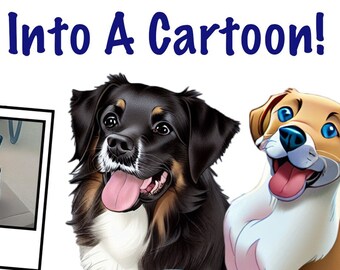 Digital Cartoon Dog Photo - Etsy
