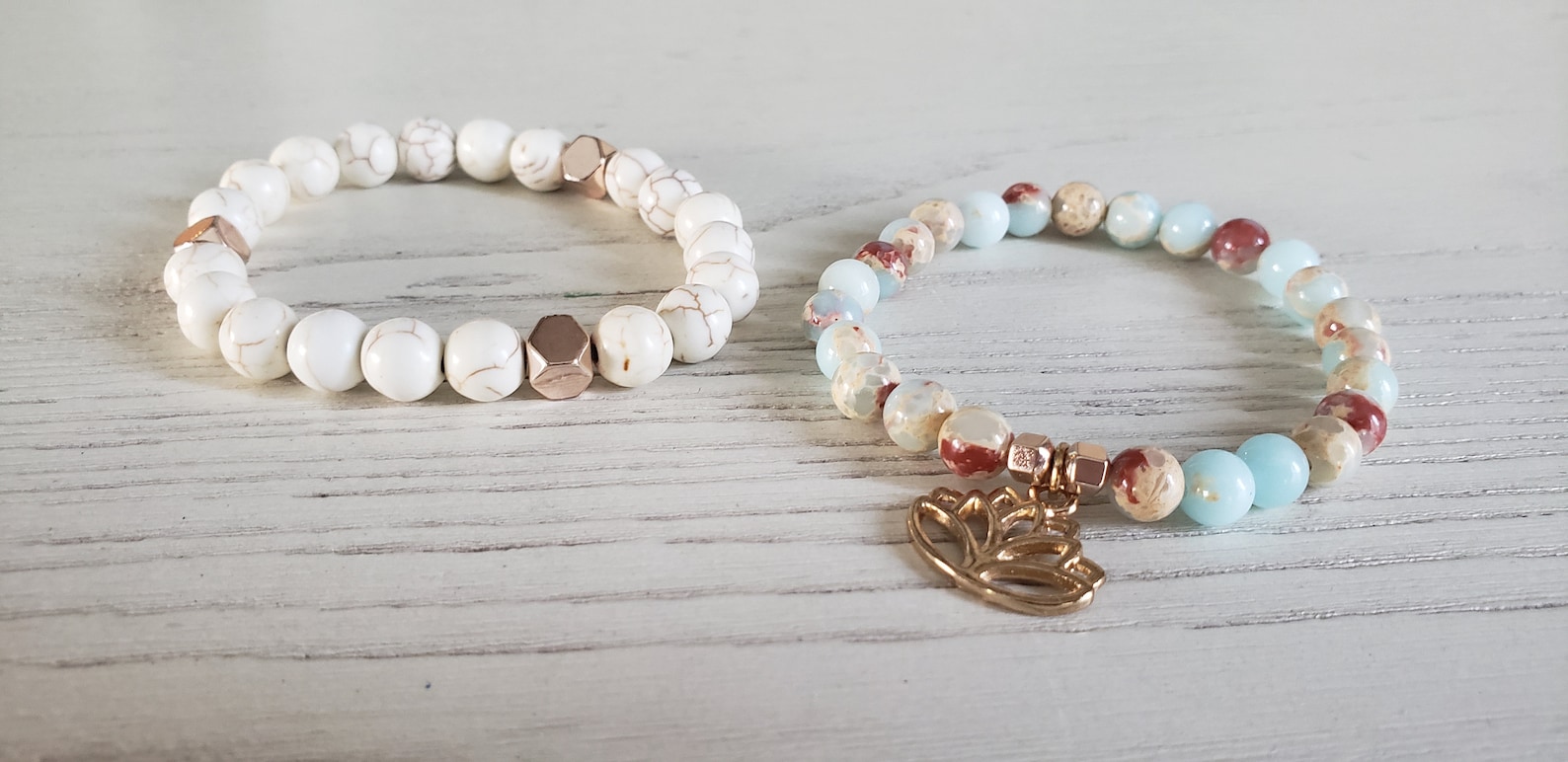 Lotus Stack Aqua Terra Jasper - Etsy