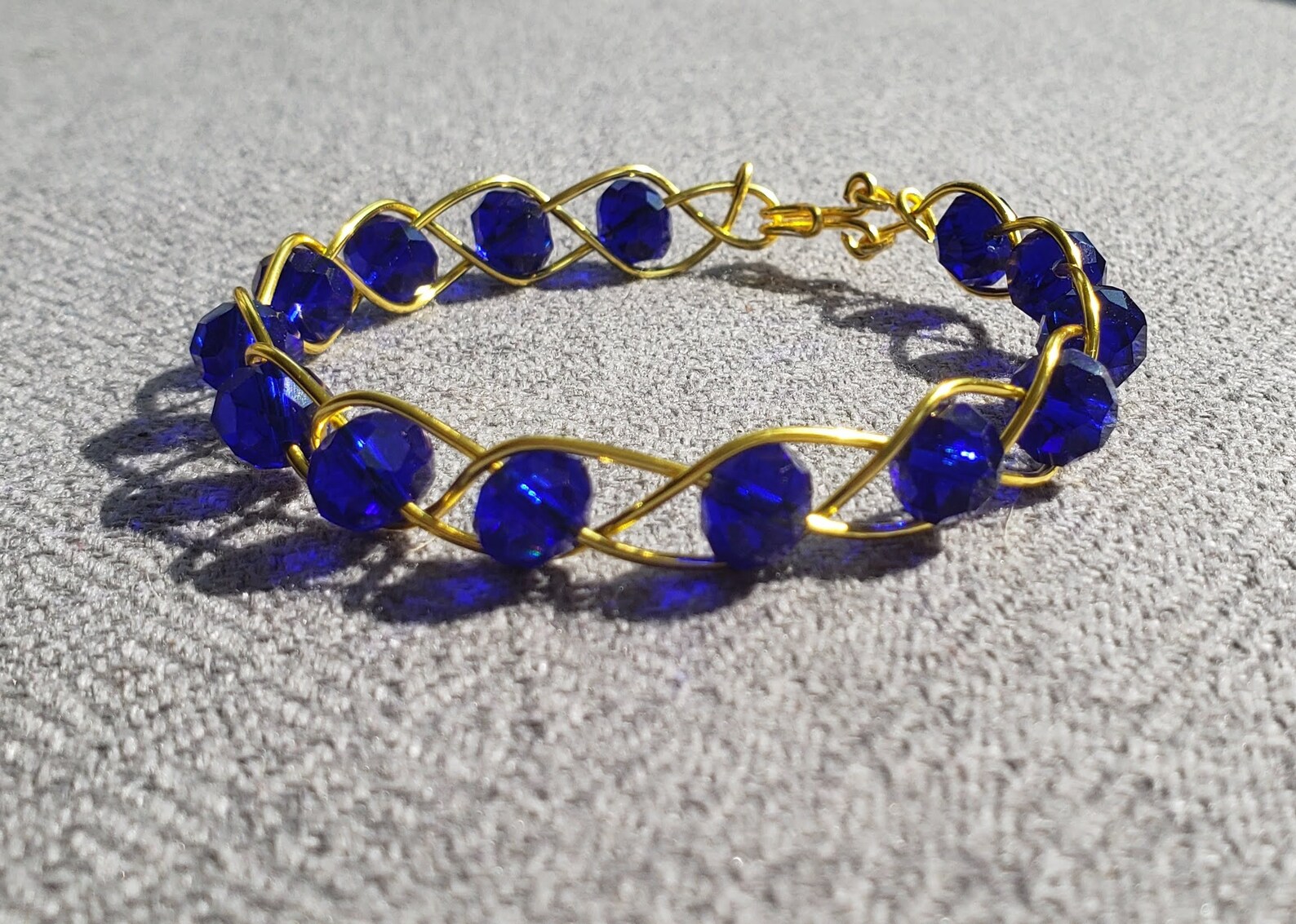 Braided Bangle Bracelet Gold & Crystal | Etsy