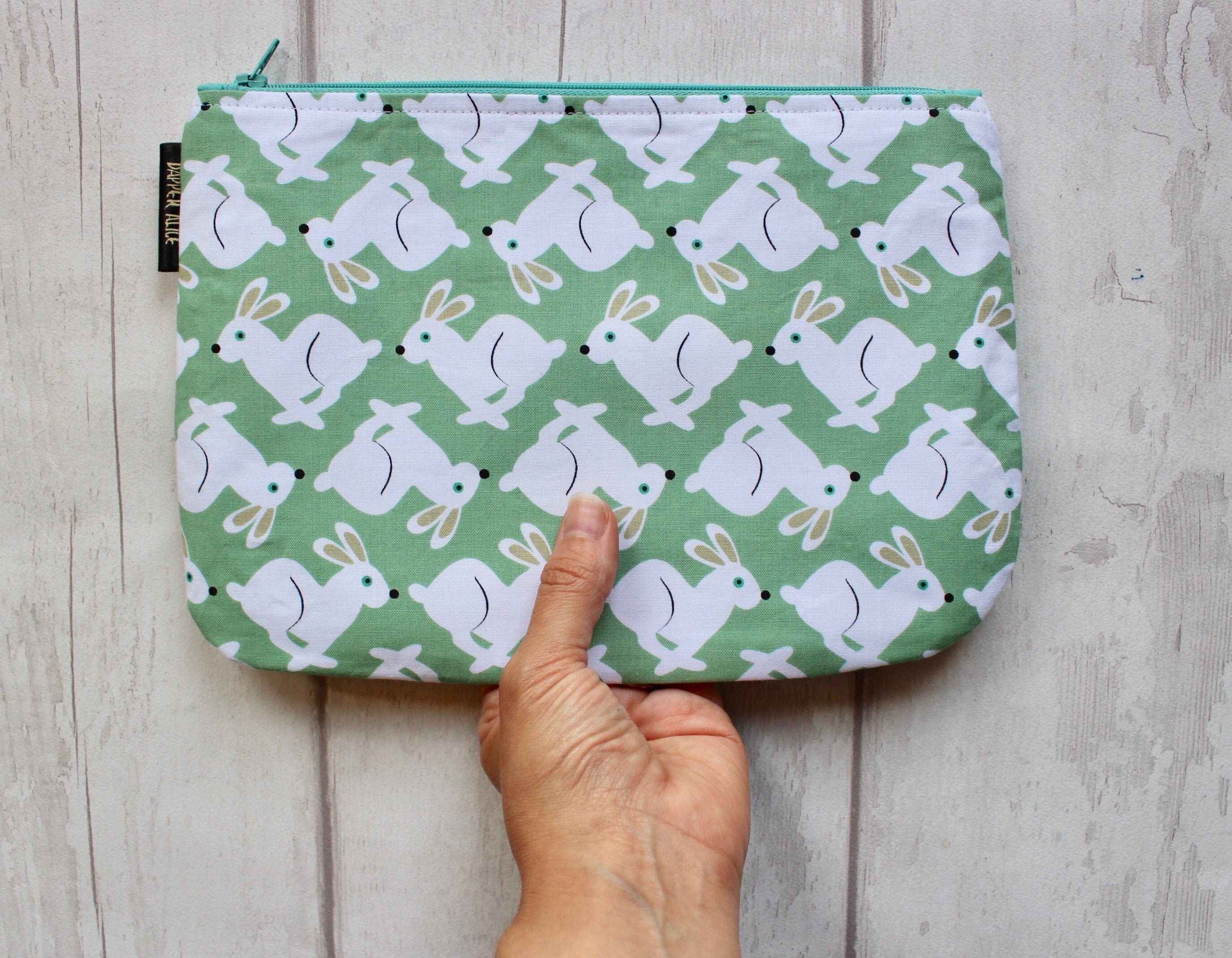 White Rabbits Makeup Bag or Pencil Case. Retro Gemoetric - Etsy UK