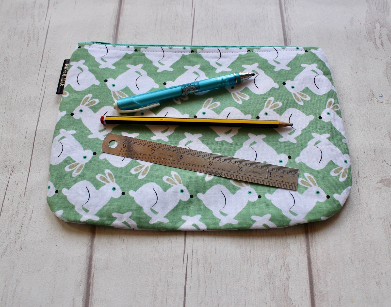 White Rabbits Makeup Bag or Pencil Case. Retro Gemoetric - Etsy UK