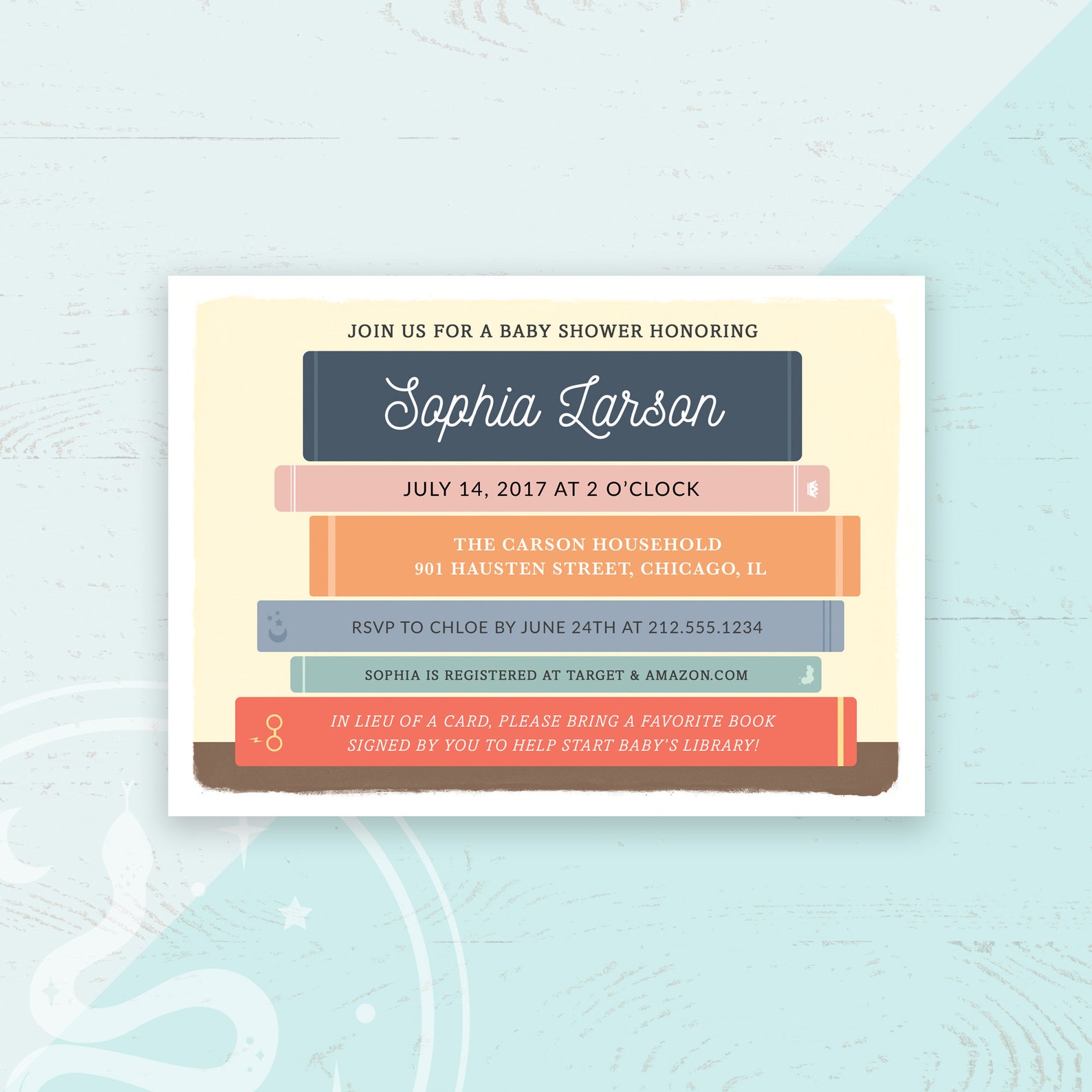 Library Book Theme Baby Shower Printable Invitation Books | Etsy