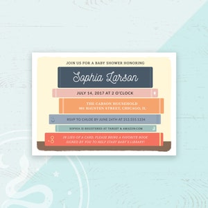 Library Book Theme Baby Shower Printable Invitation Books - Etsy