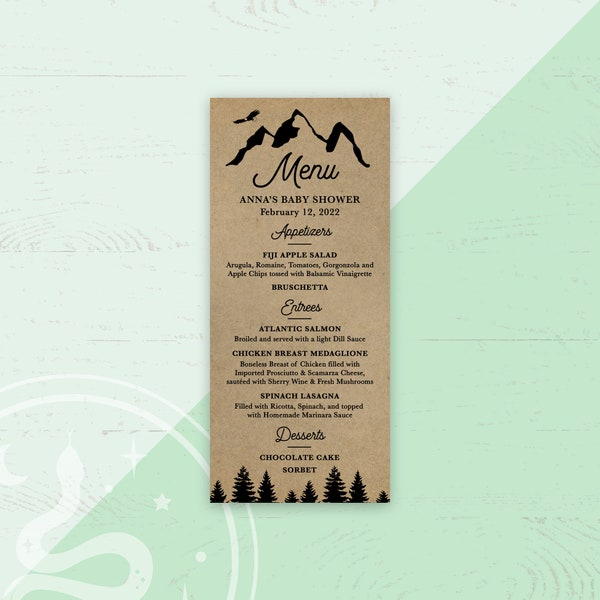 Kraft Paper Menu - Etsy