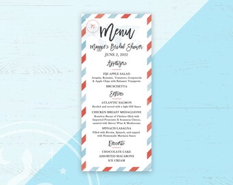 Editable Airplane Menu Card - Etsy